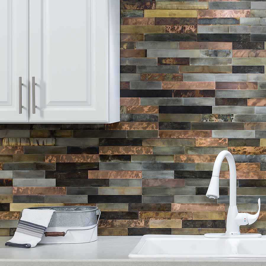 Aspect Peel and Stick Distressed Metal Tiles - ACP Professional